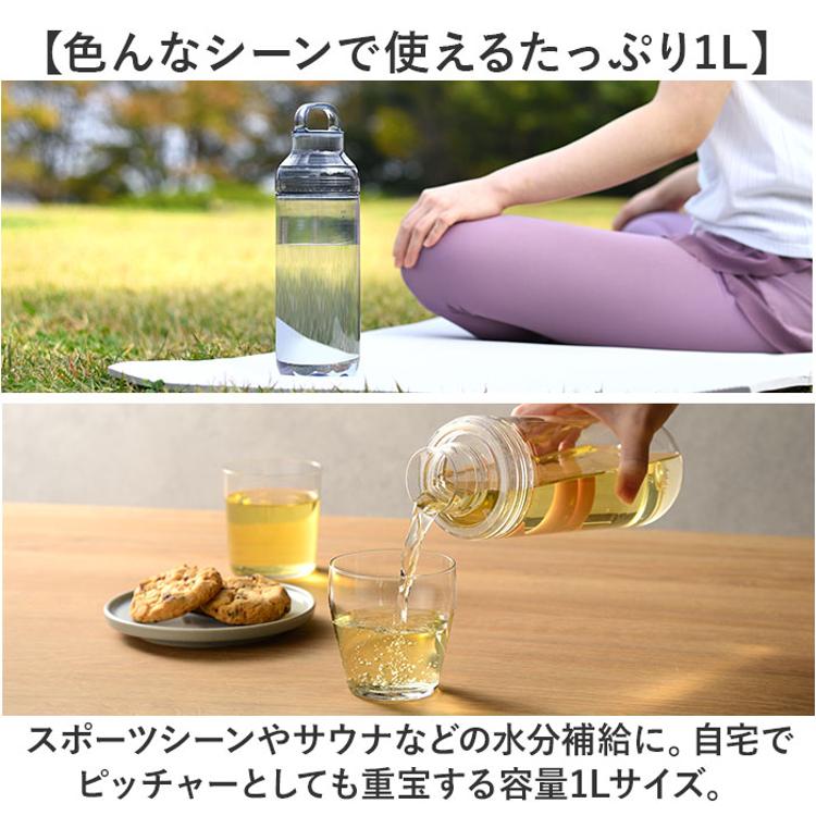 LIPPY ウォーターボトル 1L 通販 日本製 水筒 1000ml 1リットル マグボトル 直飲み水筒 クリアボトル 軽量 軽い 飲み口広い 洗いやすい 広口 手が入る tritan トライ ...