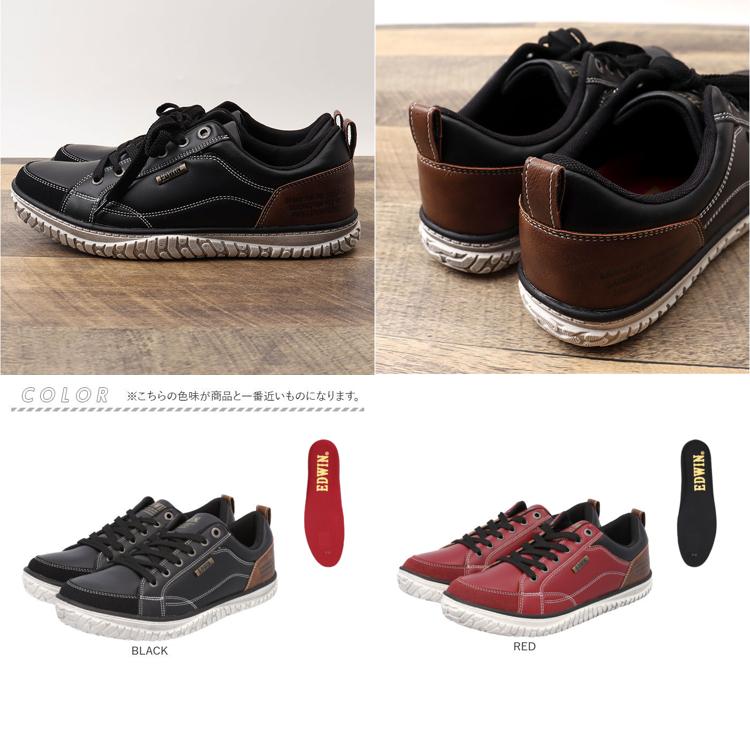 EDWIN スニーカー EDW7769 エドウィン 通販 メンズ ローカットスニーカー 軽量 幅広 ウォーキングシューズ 歩きやすい シューズ 紐靴 靴 くつ クツ カジュアルシューズ ...