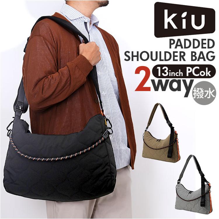kiu ショルダーバッグ キウ K383 通販 ショルダーバック ショルダー バッグ 斜めがけバッグ パデットショルダーバッグ 2way 大きめ A4 通学 通勤 レディース メンズ 軽量 ...